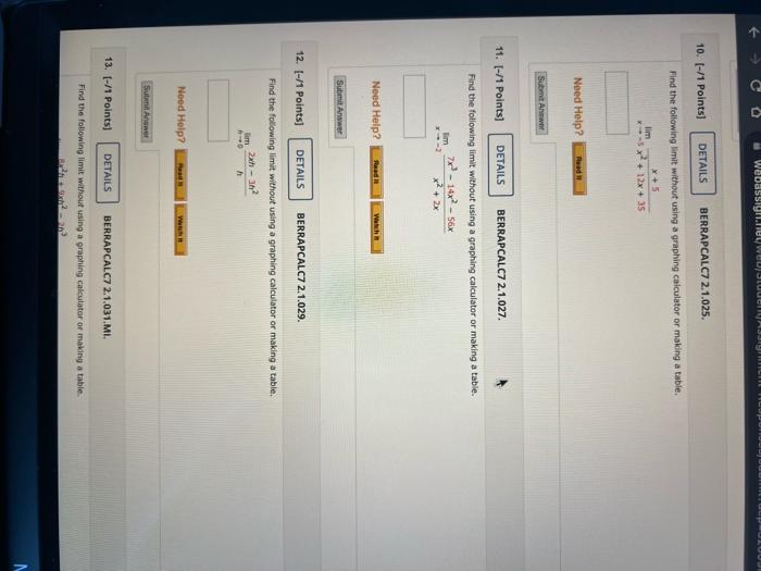 Solved Find the following Jimit without using a graphing | Chegg.com