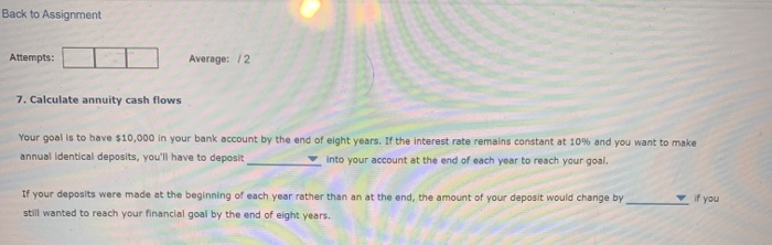 Solved Back to Assignment Attempts: Average: 12 7. Calculate | Chegg.com