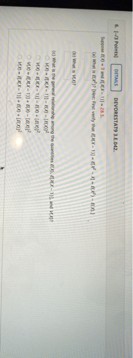 Solved 6. (-/3 Points) DETAILS DEVORESTAT9 3.E.042 Suppose | Chegg.com Solved 6. (-/3 Points) DETAILS DEVORESTAT9 3.E.042 Suppose | Chegg.com