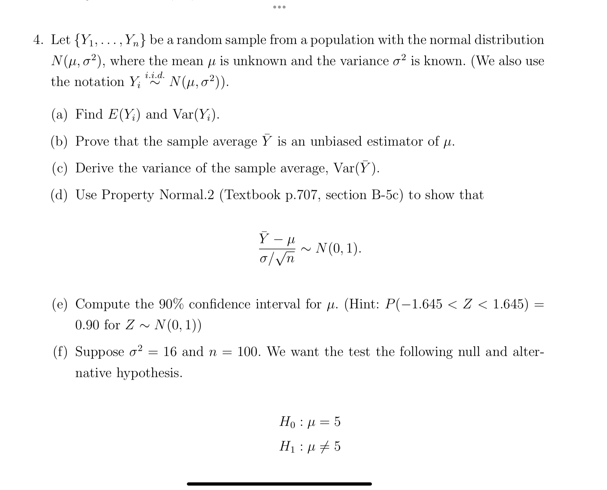 Let {Y1,dots,Yn} ﻿be a random sample from a | Chegg.com