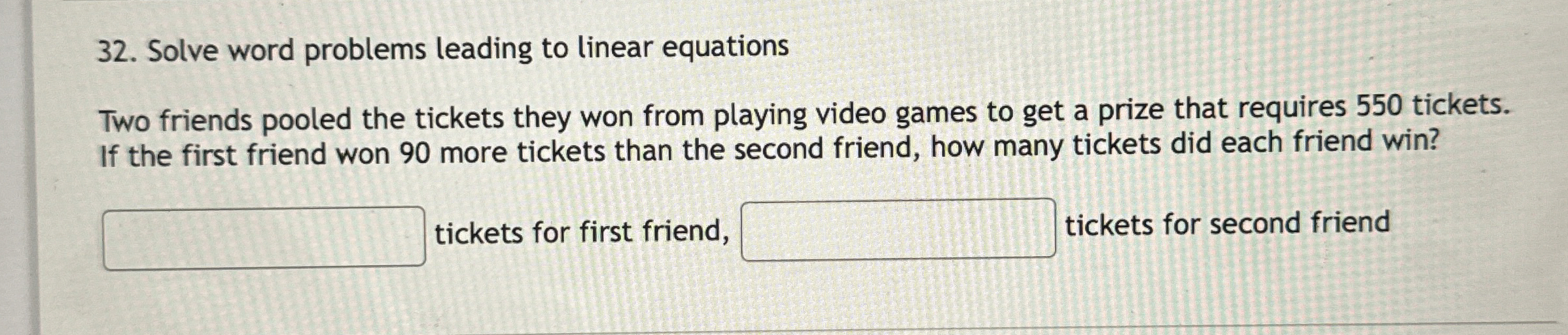 Solved Solve word problems leading to linear equationsTwo | Chegg.com