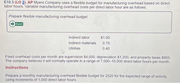 Solved E10.4 (LO 2). AN winies Using the information in | Chegg.com