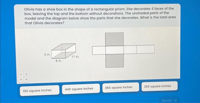 Solved Olivia has a shoe box in the shape of a rectangular | Chegg.com