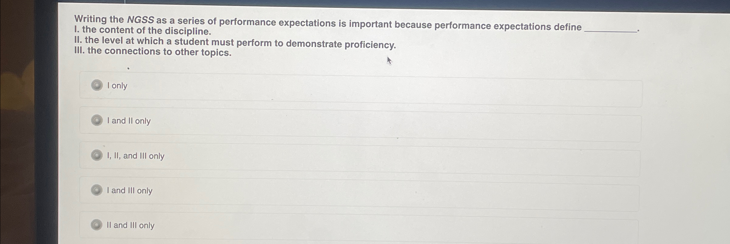 Solved Writing the NGSS as a series of performance | Chegg.com