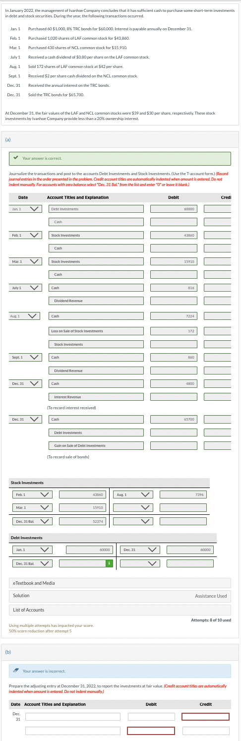Solved Jan 1 ﻿Purchased 60$1,000,8% ﻿TRC bonds for $60,000. | Chegg.com