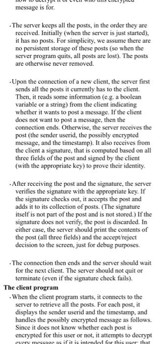Solved You will write a client-server message board | Chegg.com
