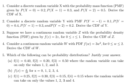 Solved Consider a discrete random variable x ﻿with the | Chegg.com
