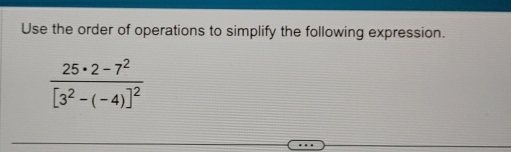 Solved Use the order of operations to simplify the following | Chegg.com