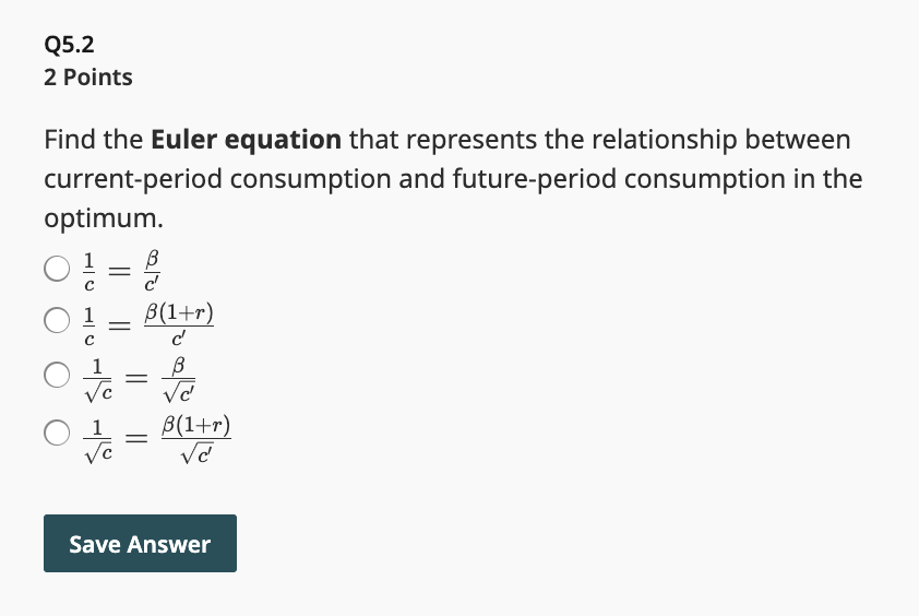Solved Q5.22 ﻿PointsFind the Euler equation that represents | Chegg.com