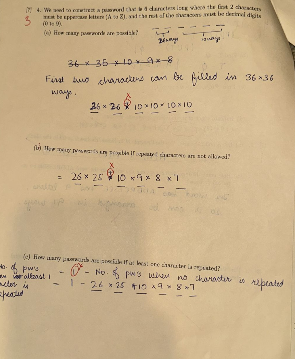 [7] 4. ﻿We need to construct a password that is 6 | Chegg.com