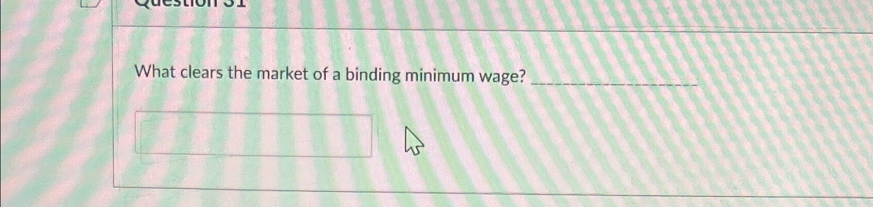 Solved What clears the market of a binding minimum wage? | Chegg.com