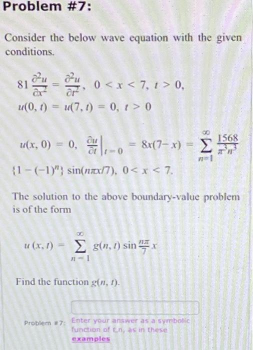 Solved Consider the below wave equation with the given | Chegg.com