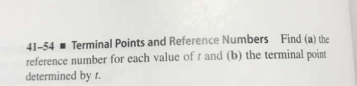 Solved 41–54 Terminal Points and Reference Numbers Find (a) | Chegg.com