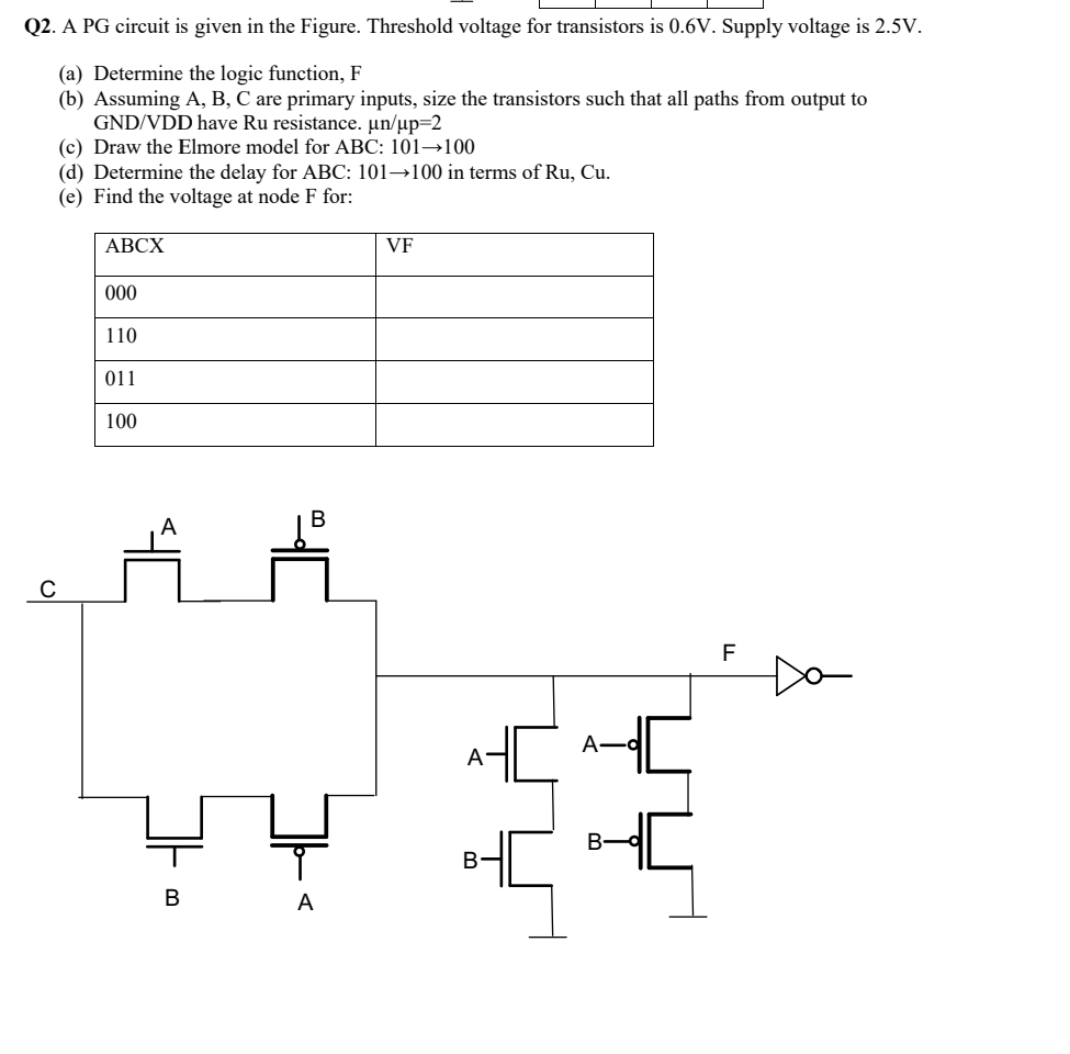 Solved Q2. ﻿A PG circuit is given in the Figure. Threshold | Chegg.com