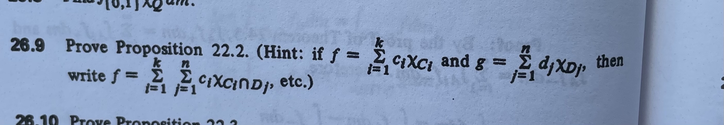 Solved 26.9 ﻿Prove Proposition 22.2. (Hint: if f=∑i=1kcixci | Chegg.com