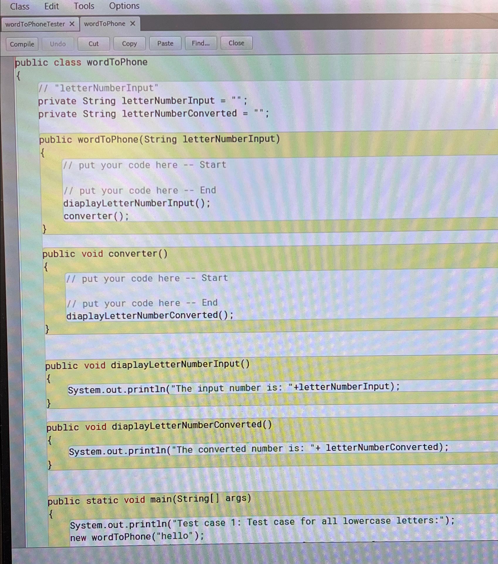 Solved Description. Design a JAVA program (wordToPhone.java | Chegg.com
