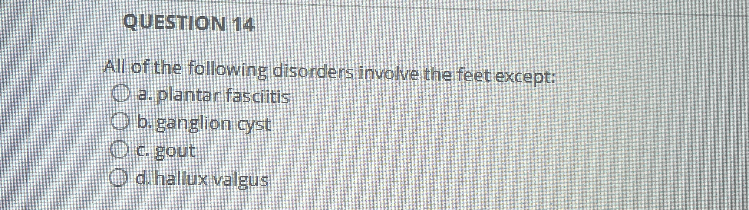 High Quality SOLUTION QUESTION 14All of the following disorders involve the | Chegg.com