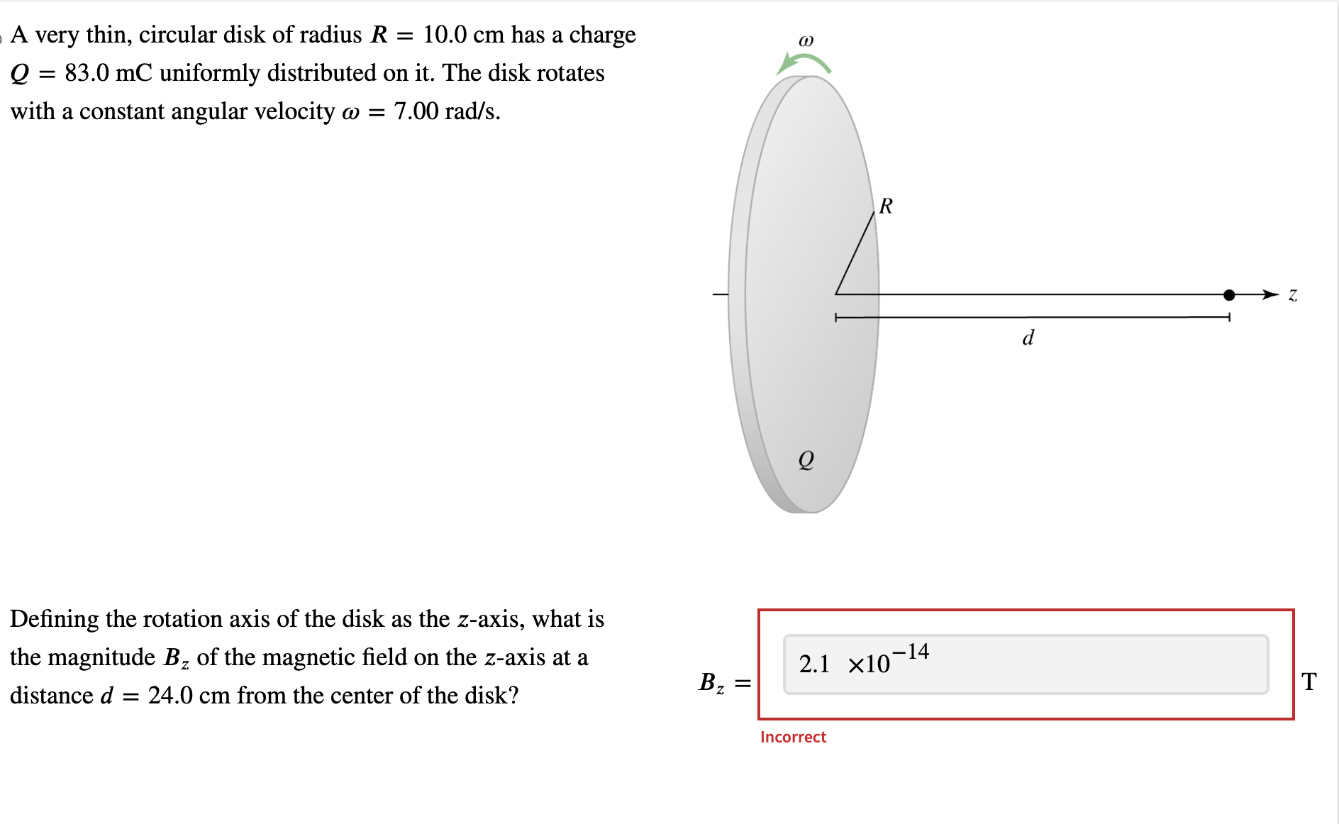 Solved Defining the rotation axis of the disk as the z-axis, | Chegg.com
