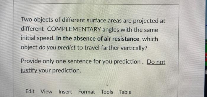 Solved Two objects of different surface areas are projected | Chegg.com