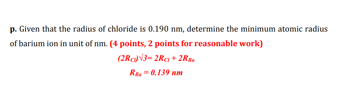 Solved Talking of BaCl2 (fluorite structure), I do not | Chegg.com