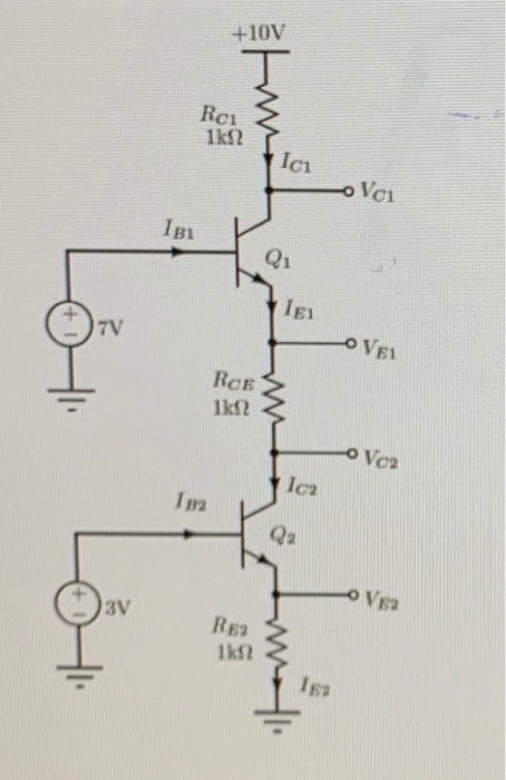 Solved In the circuit shown below, transistors Qi and Q2 | Chegg.com