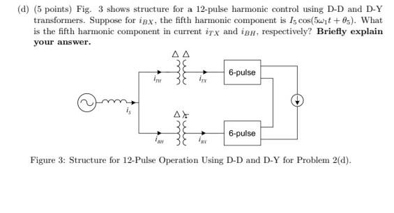 Solved (d) (5 points) Fig. 3 shows structure for a 12-pulse | Chegg.com
