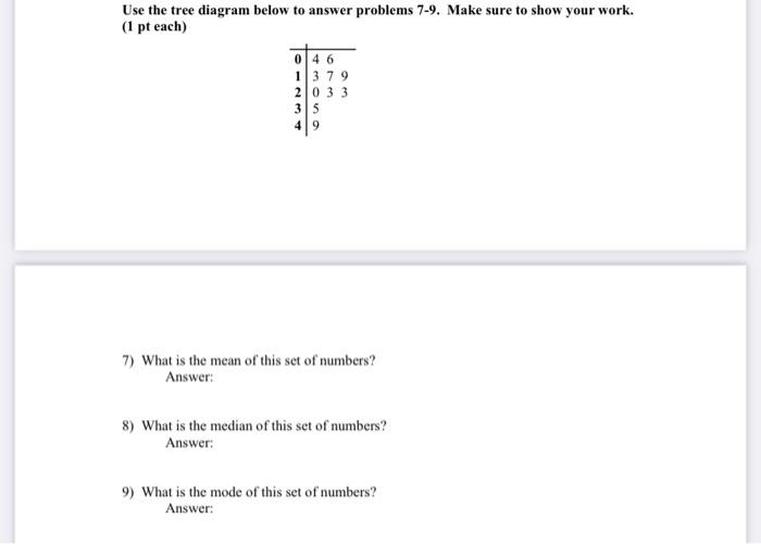 Solved Use the tree diagram below to answer problems 7-9. | Chegg.com