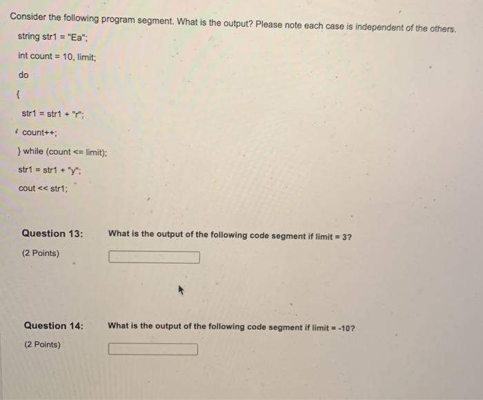 Solved Consider the following program segment. What is the | Chegg.com