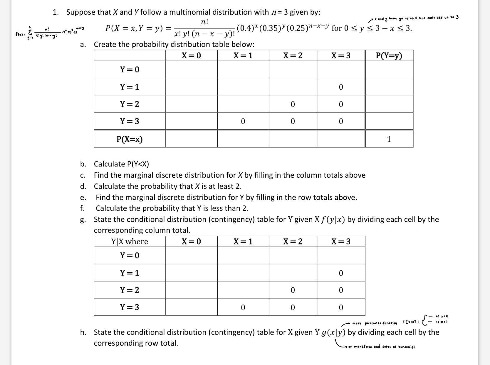 Solved Suppose that x ﻿and Y ﻿follow a multinomial | Chegg.com