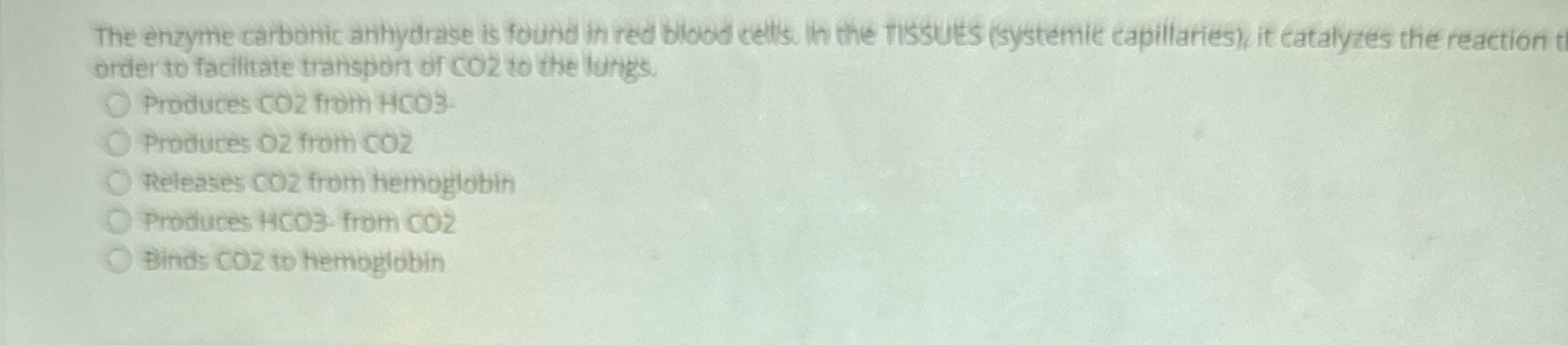 Solved The enzyme carbonic anhydrase is found in red blood | Chegg.com