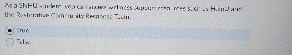 Solved As a SNHU student, you can access wellness support | Chegg.com