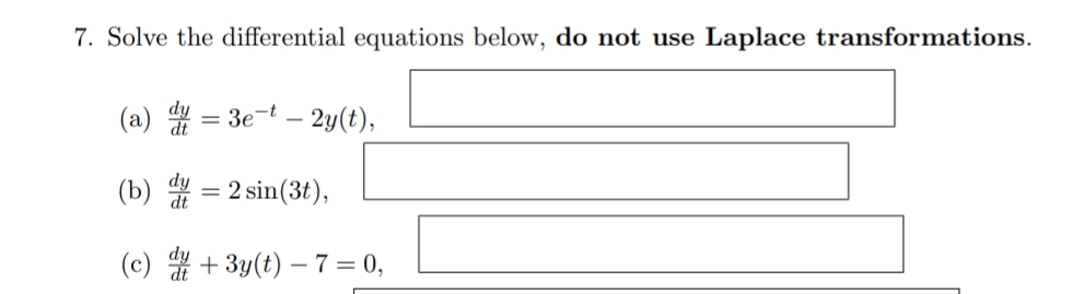 Solved Solve the differential equations below, do not use | Chegg.com