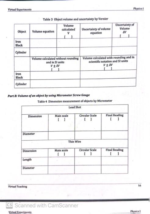 Solved PRE LAB QUESTIONS 1) Describe two scales in Vernier | Chegg.com