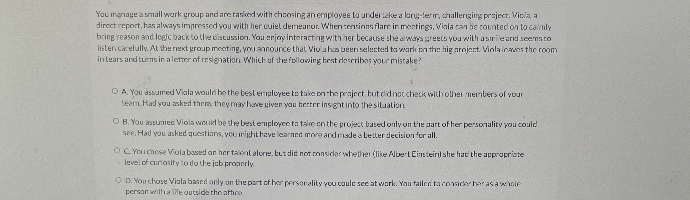 Solved You manage a small work group and are tasked with | Chegg.com