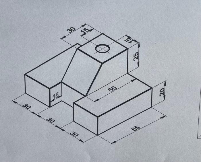 Solved Sketch the Tree Views of the Given object. Front, | Chegg.com