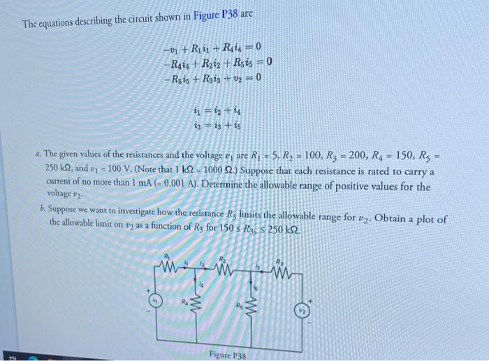 Solved The equations describing the circuit shown in Figure | Chegg.com