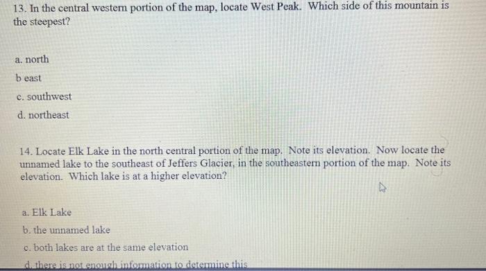 Solved Lab Exercise Part A - Topographic Map Skills Use | Chegg.com
