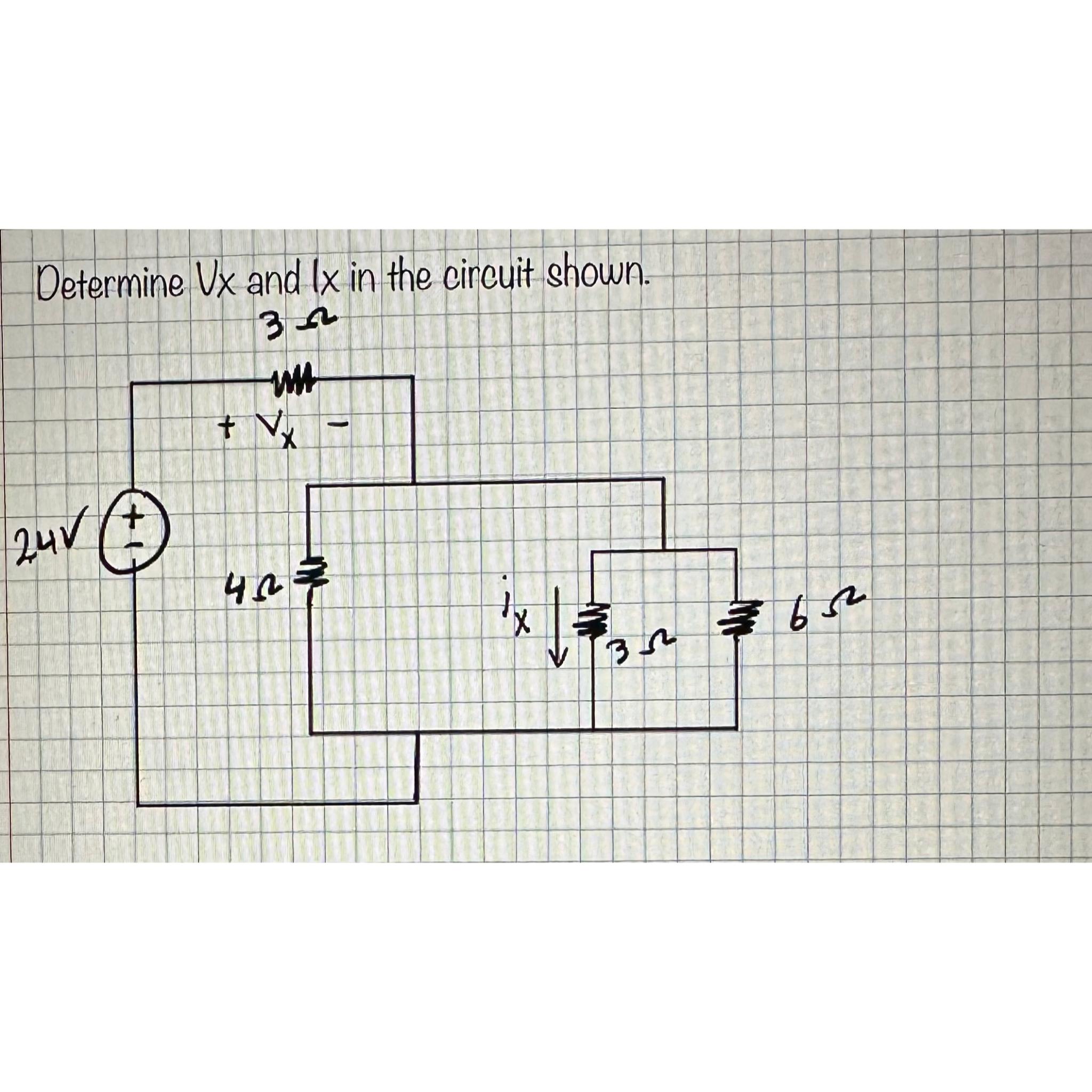 Solved Determine Vx ﻿and Ix ﻿in the circuit shown. | Chegg.com