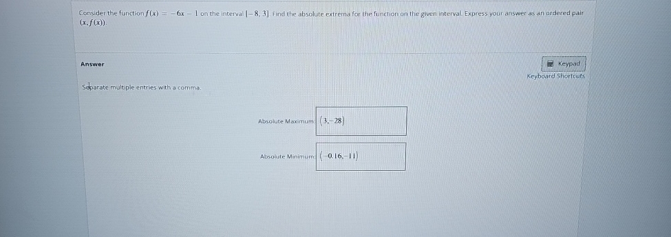Consider The Function F X 6x 1 on The Interval