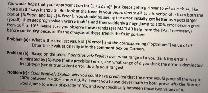 Solved 3 7 Matlab Application Plotting A Finite Precision