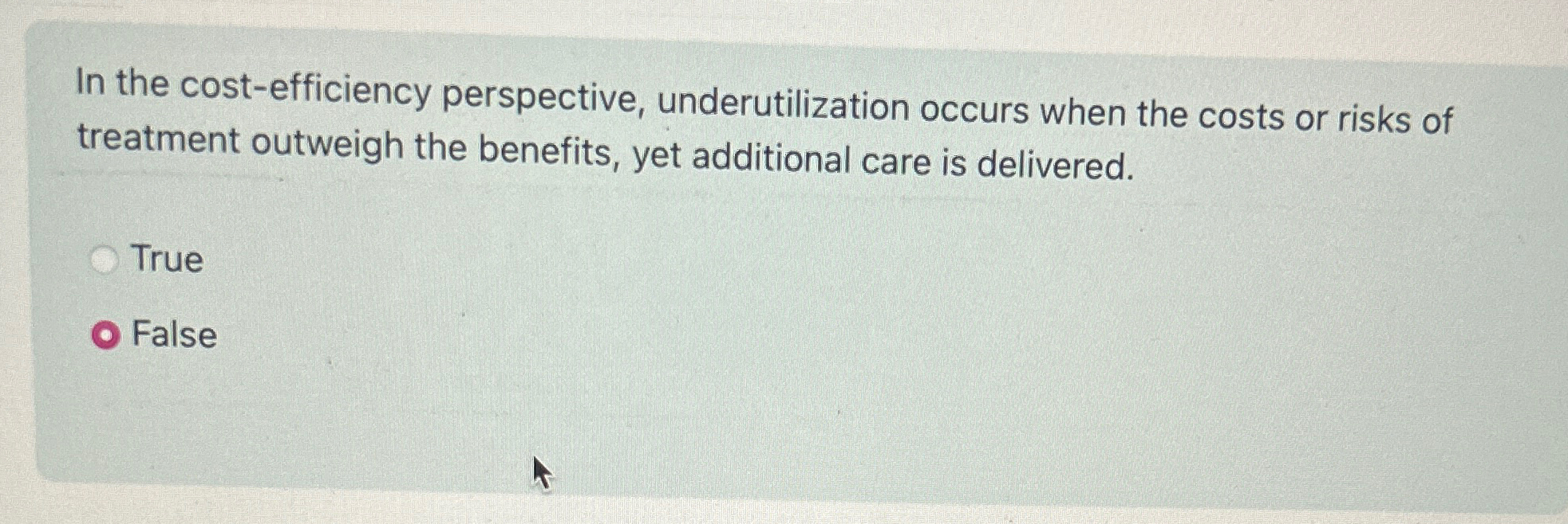 Solved In the cost-efficiency perspective, underutilization | Chegg.com