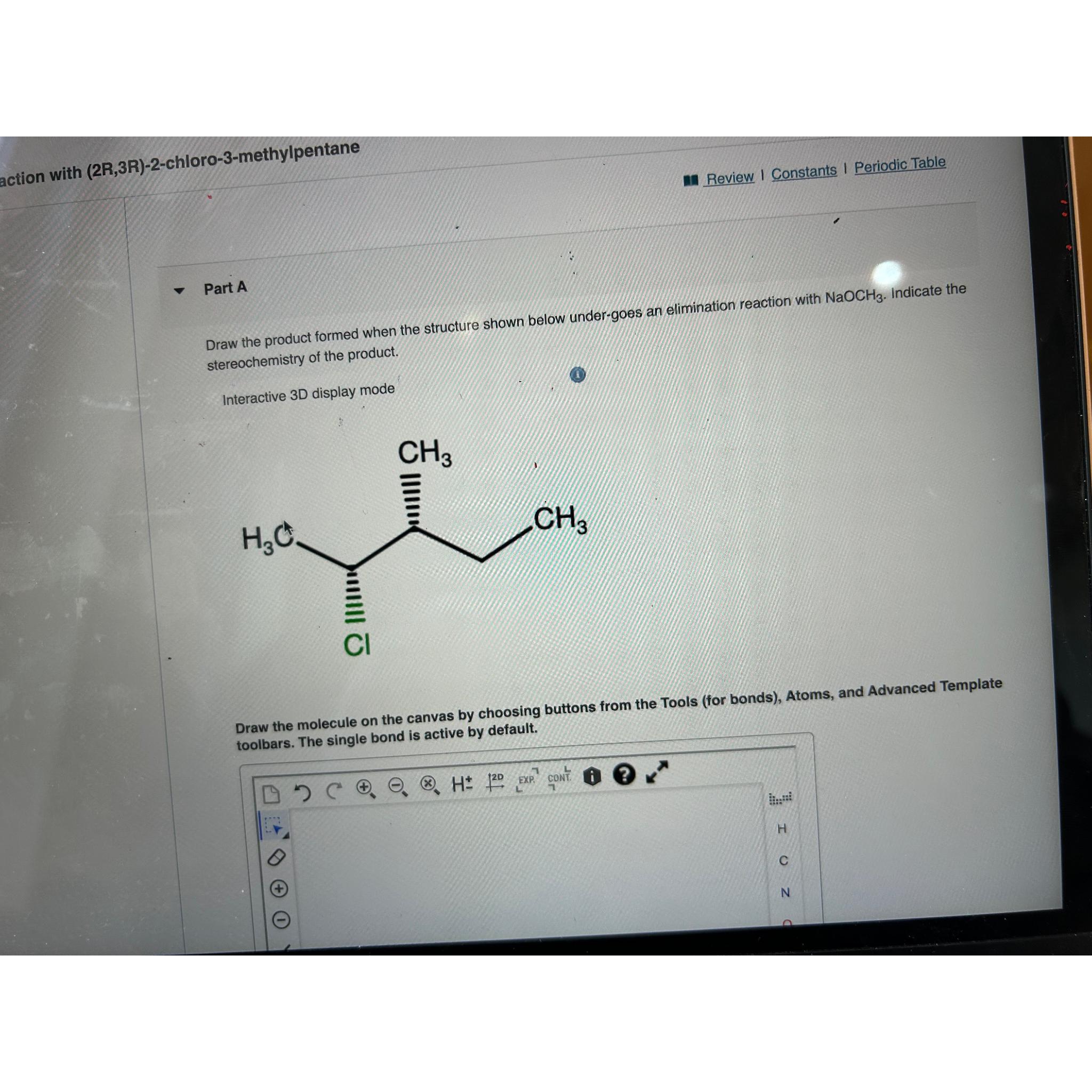 Solved action with (2R,3R)-2-chloro-3-methylpentaneReview I | Chegg.com