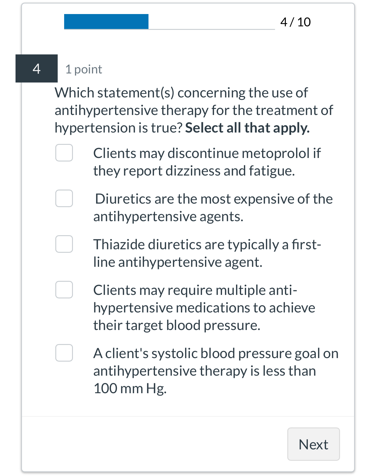 Solved 41 ﻿pointWhich statement(s) ﻿concerning the use of | Chegg.com