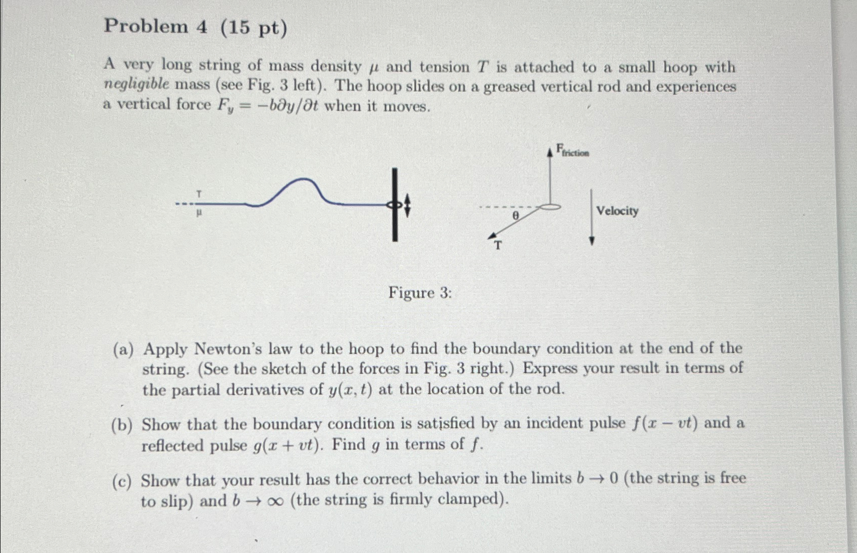 Solved Problem 4 (15 ﻿pt)A very long string of mass density | Chegg.com