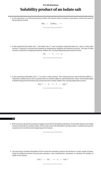 Solved Solubility product of an iodate salt The goal of this | Chegg.com