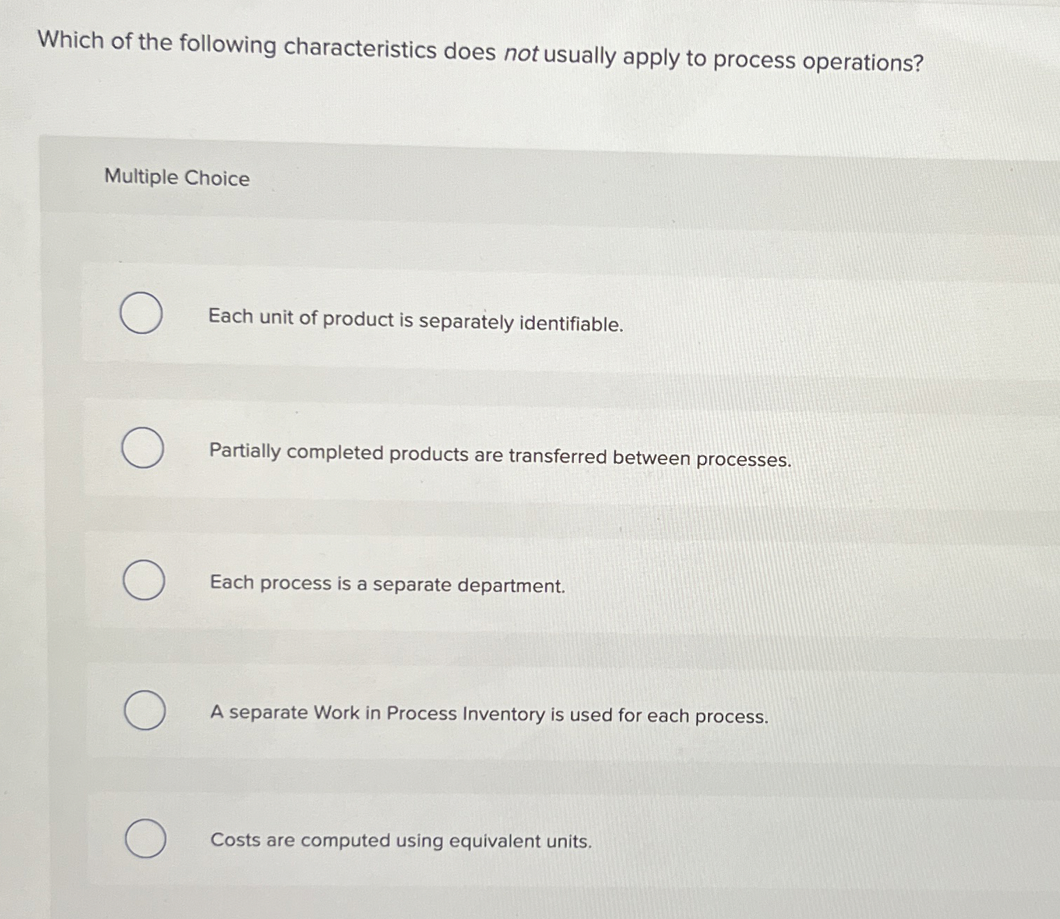 Solved Which of the following characteristics does not | Chegg.com