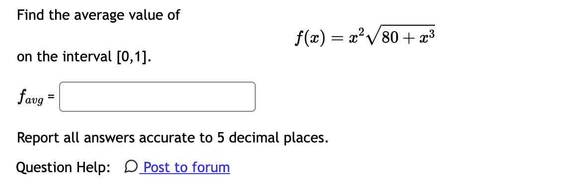 Solved Find the average value off(x)=x280+x32on the interval | Chegg.com