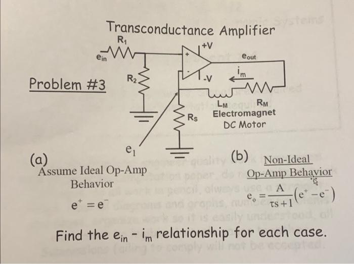 Solved Transconductance Amblifier (u) Ássume Ideal Op-Amp | Chegg.com