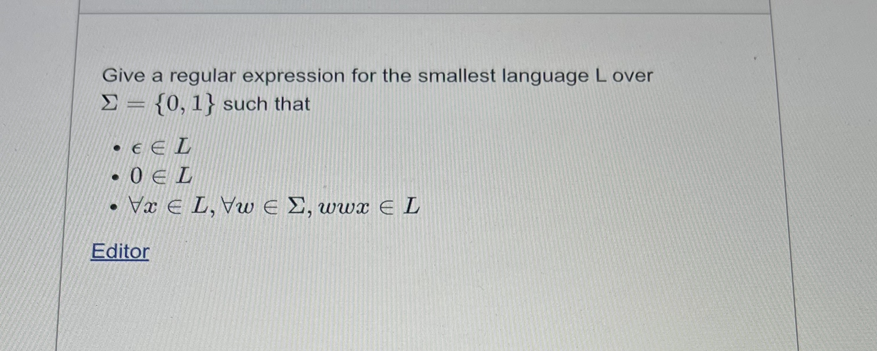 Solved Give a regular expression for the smallest language L | Chegg.com