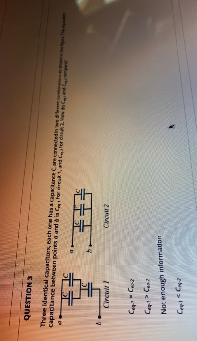 Solved QUESTION 3 Three identical capacitors, each one has a | Chegg.com